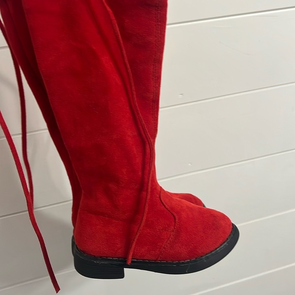 Shoes | Little Girl Size 1 Red Knee High Boots | Poshmark
